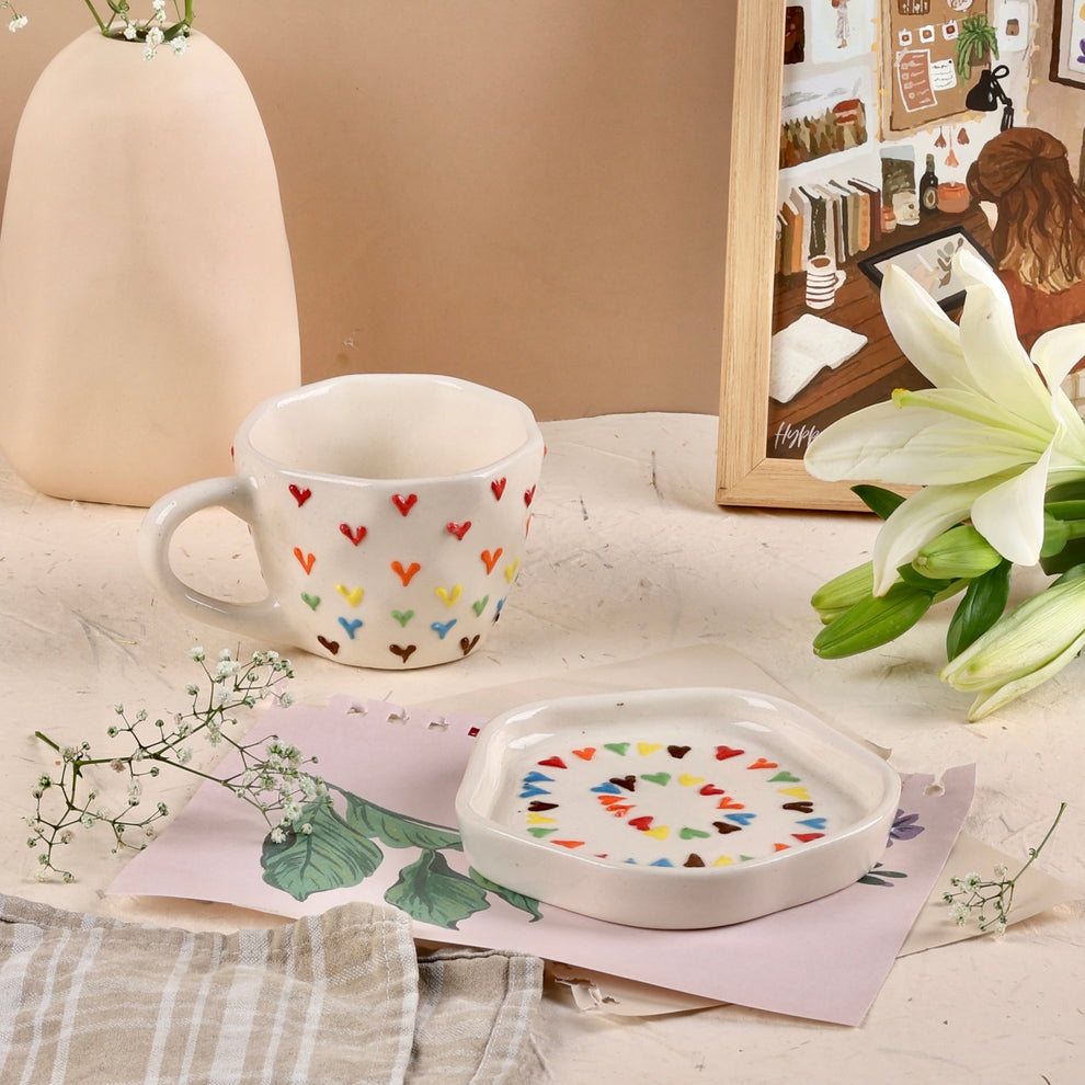 Prism Heart Duo Cup and Snack Plate – OliveHomeAccents