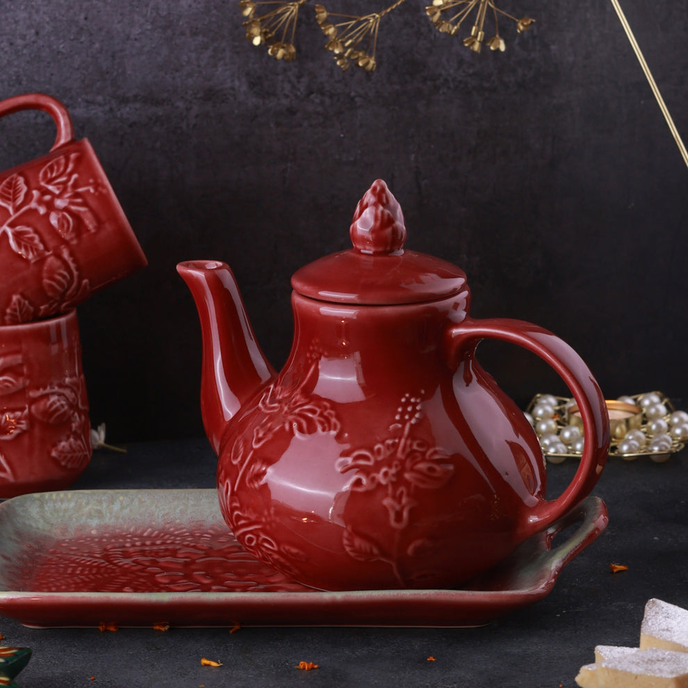 Hibiscus Bloom Large Victorian Teapot – OliveHomeAccents