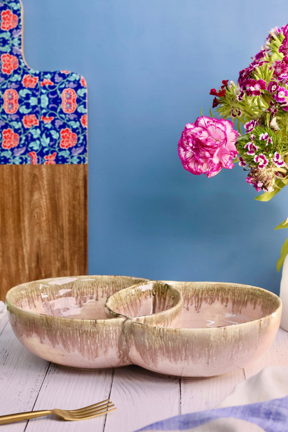 Double Serving Bowls Set with Copper Drip – OliveHomeAccents